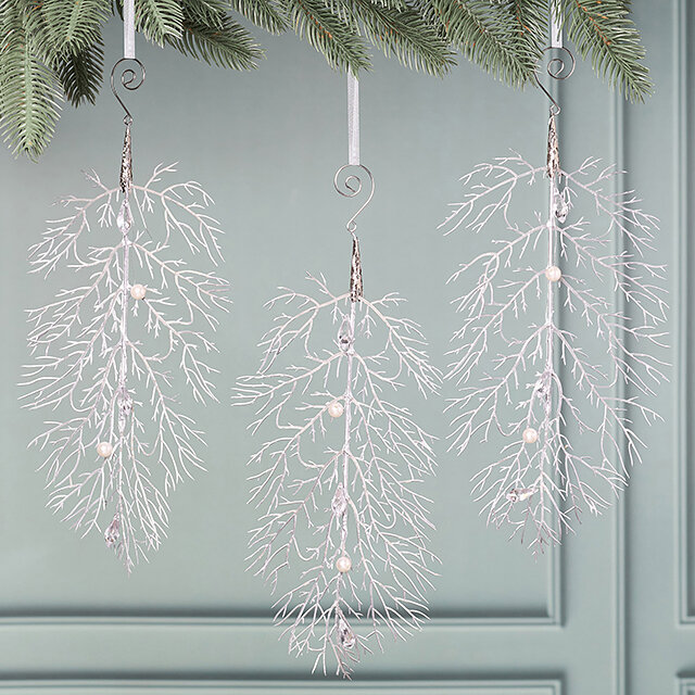 Набор елочных украшений Веточки - Busance 29 см, 3 шт, Winter Deco, 1000458