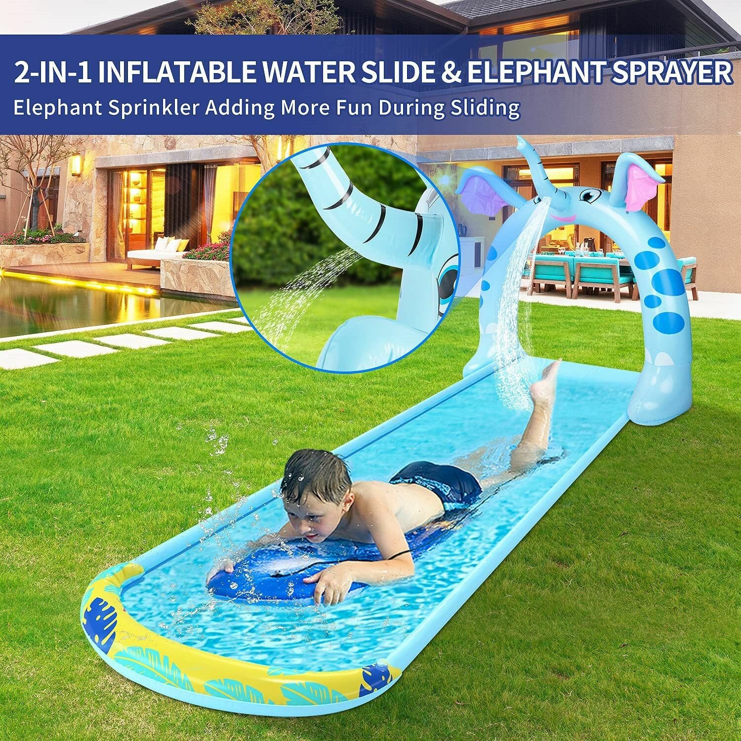 Игрушка скольжения, Горка дорожка водная надувная для скольжения 610*150CM