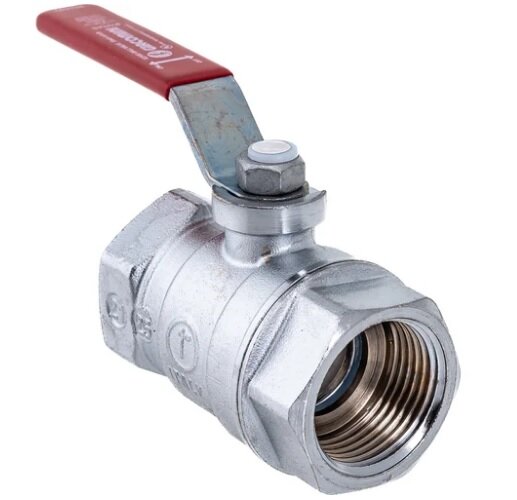 Кран шаровой Giacomini R250D - 1" (ВР/ВР, Tmax 185 C, ручка-рычаг красная)