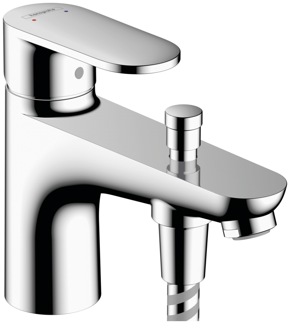 HG Vernis Blend Смеситель на борт ванны Monotrou на 1 отв, излив 140мм, с переключателем, цвет: хром