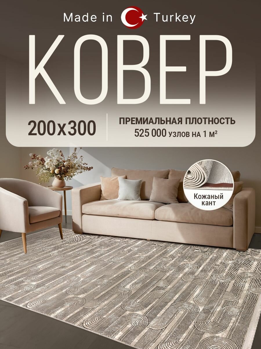 Ковер для комнаты на пол 200х300 см BARKS, производство Турция