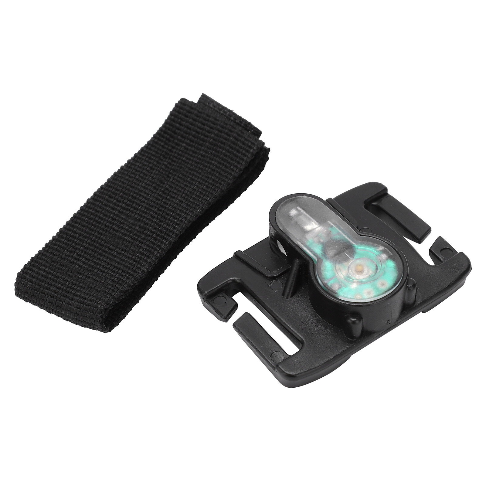 Наружный мини-фонарь выживания IPX8 Водонепроницаемая сигнальная лампа безопасности с ремнем для жилета СумкаЧерное основание Красный свет