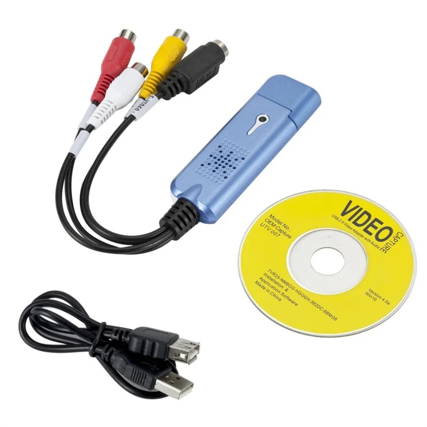 GRWIBEOU Видеозахват VHS в цифровой конвертер USB, Video Capture Card