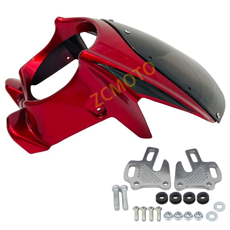Запасные части для мотоциклов, модификация, 7-дюймовая передняя фара, Верхняя лампа, кронштейн для CB400 CB1300 VTEC 4 5 6 Z900RS, Красный