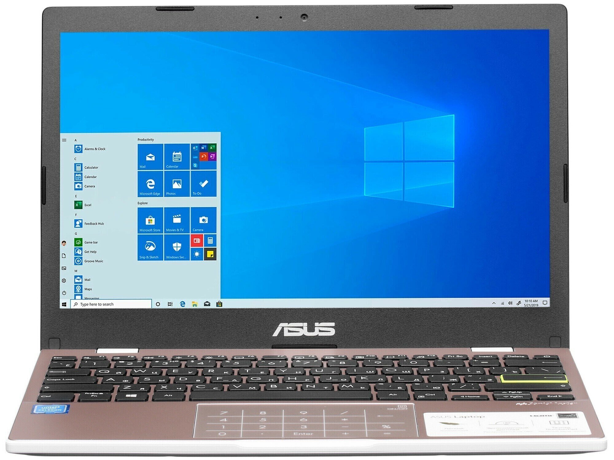 11,6" Ноутбук Asus Laptop E210MA-GJ002T (90NB0R43-M02880) розовый - 1366x768, TN, Intel Celeron N4020, ядра: 2 x 1,1 ГГц, 4 ГБ, eMMC 64 ГБ, Intel UHD Graphics 600, Windows 10 Home