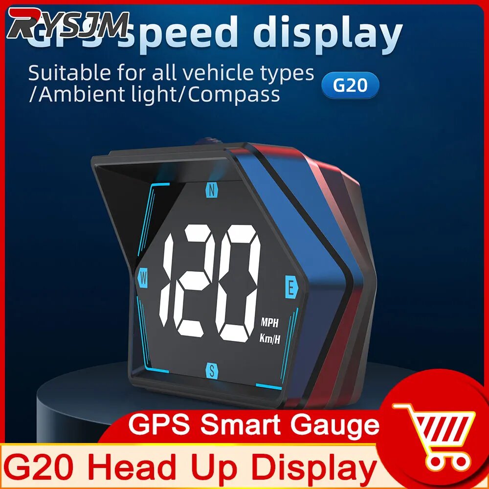 G20 HUD GPS Спидометр Автомобильный цифровой проекционный дисплей Компас Измеритель скорости Многофункциональная сигнализация превышения скорости для всех автомобилей по индивидуальному заказу