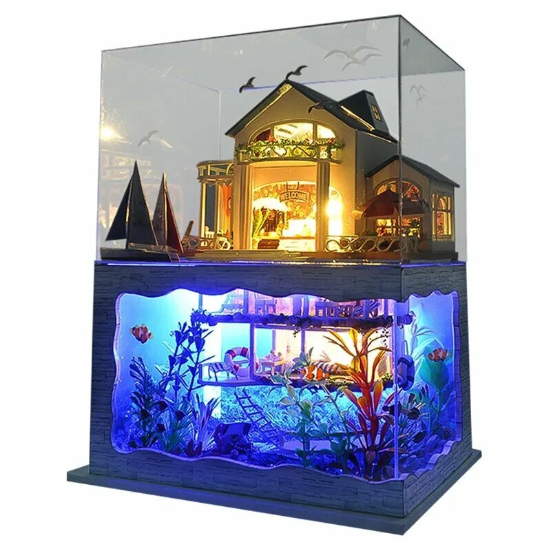 Румбокс интерьерный конструктор "морская вилла" Roombox DIY HOUSE Hoomeda