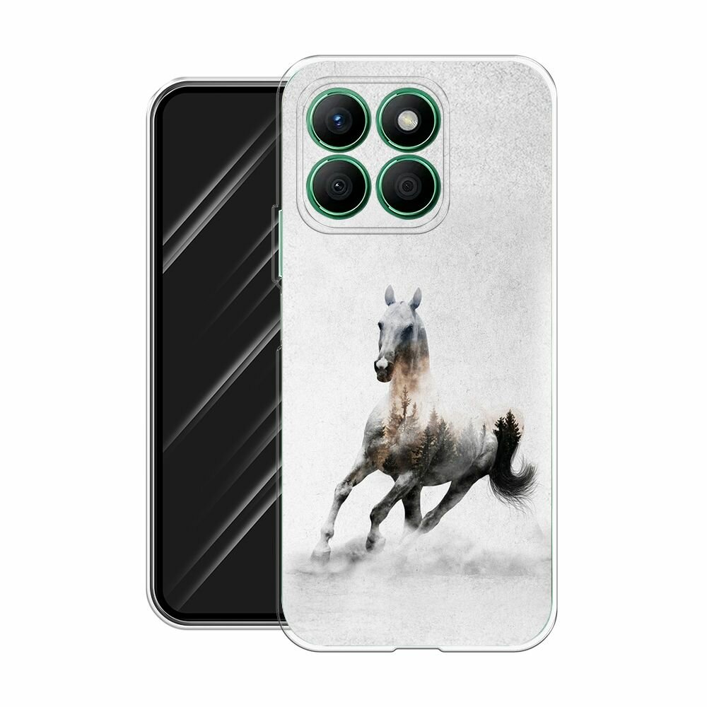 Силиконовый чехол на Honor X8B / Хонор X8B с принтом Лошадь лес — фото 1