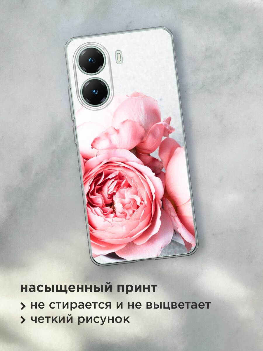 Чехол на Poco X7 Pro / Поко X7 Про с принтом "Пионы на белом" — фото 1