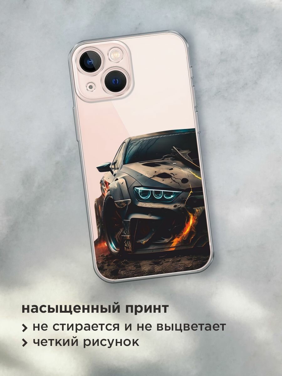 Чехол на Apple iPhone 13 mini / Айфон 13 мини с принтом "На износ", прозрачный — фото 1