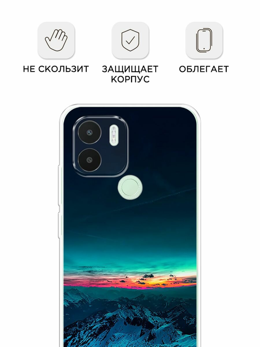 Чехол на Xiaomi Redmi A1+/Redmi A2+/Poco C51/C50 / Редми A1+ с принтом "Закат в горах" — фото 1