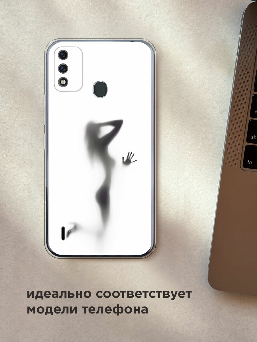 Силиконовый чехол на Itel A48 / Ител А48 с принтом "Стекло в душе" — фото 1