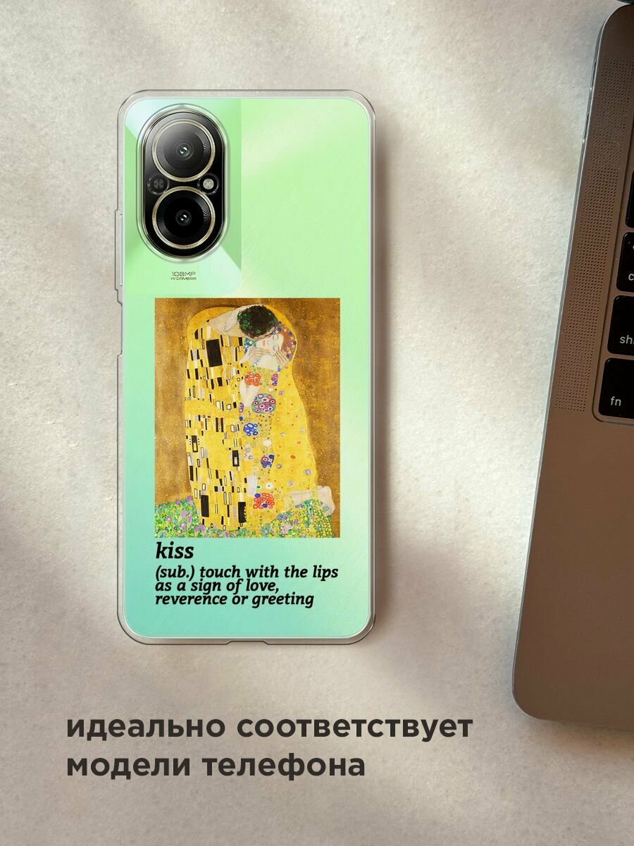 Чехол на Realme C67 4G / Реалми C67 4G с принтом "The kiss", прозрачный — фото 1