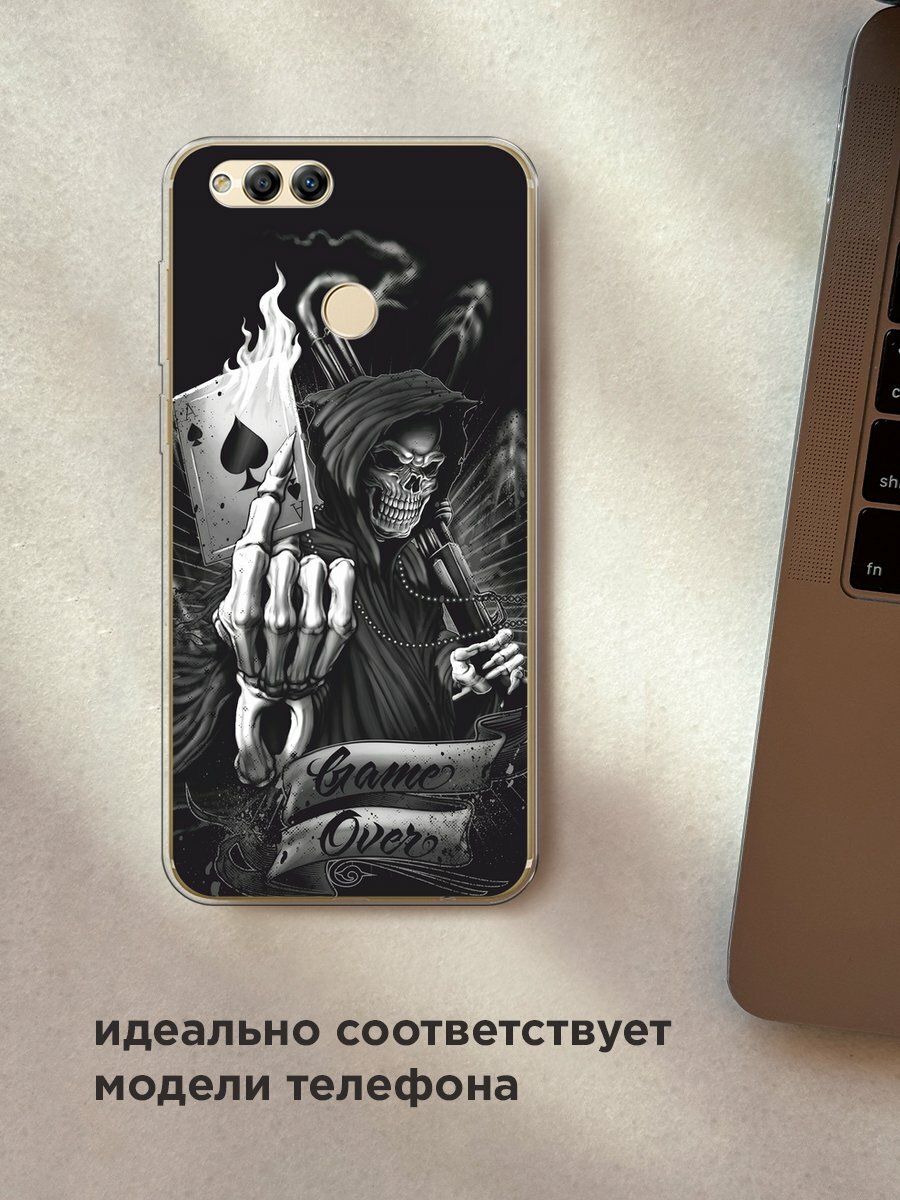 Силиконовый чехол на Honor 7X / Хонор 7Х с принтом "Игра закончена" — фото 1