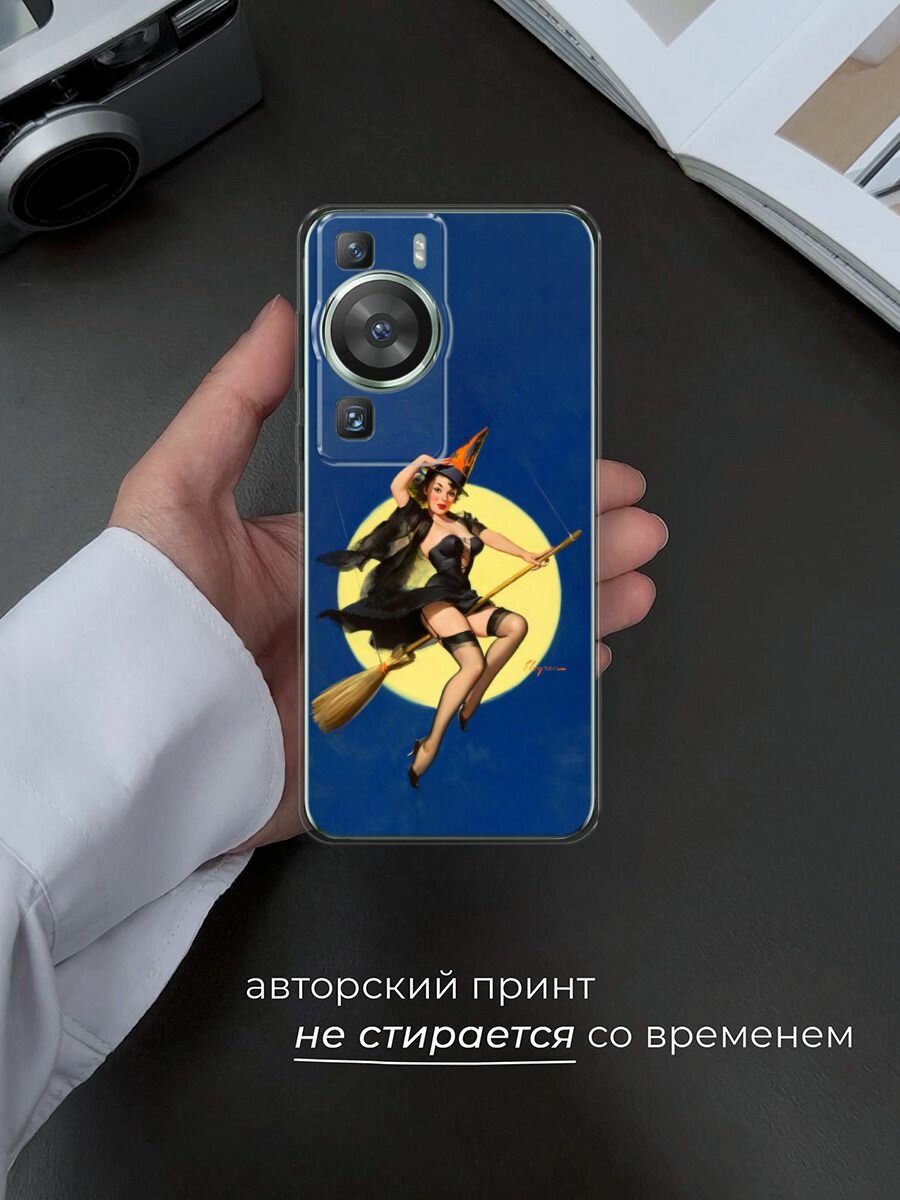 Чехол на Huawei P60/P60 Pro / Хуавей P60/P60 Про с принтом "Pin-Up Witch" — фото 1