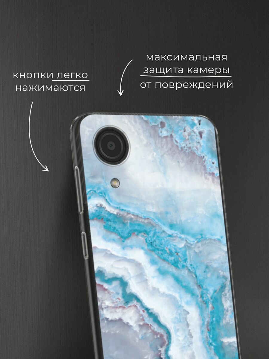 Чехол на Samsung Galaxy A03 Core / Самсунг Галакси А03 Core с принтом "Нежно-голубой мрамор" — фото 1