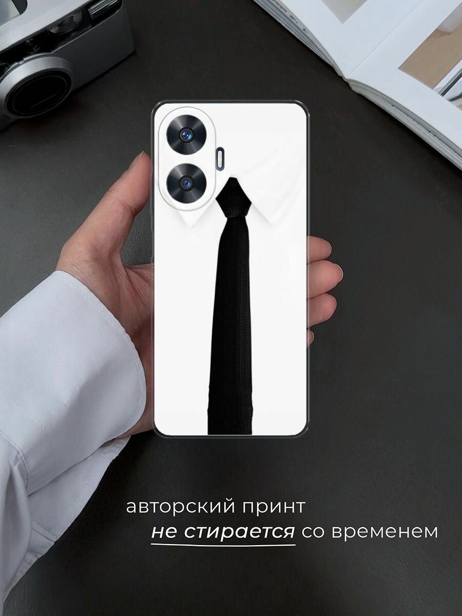 Силиконовый чехол на Realme C55 / Реалми C55 с принтом "Галстук" — фото 1