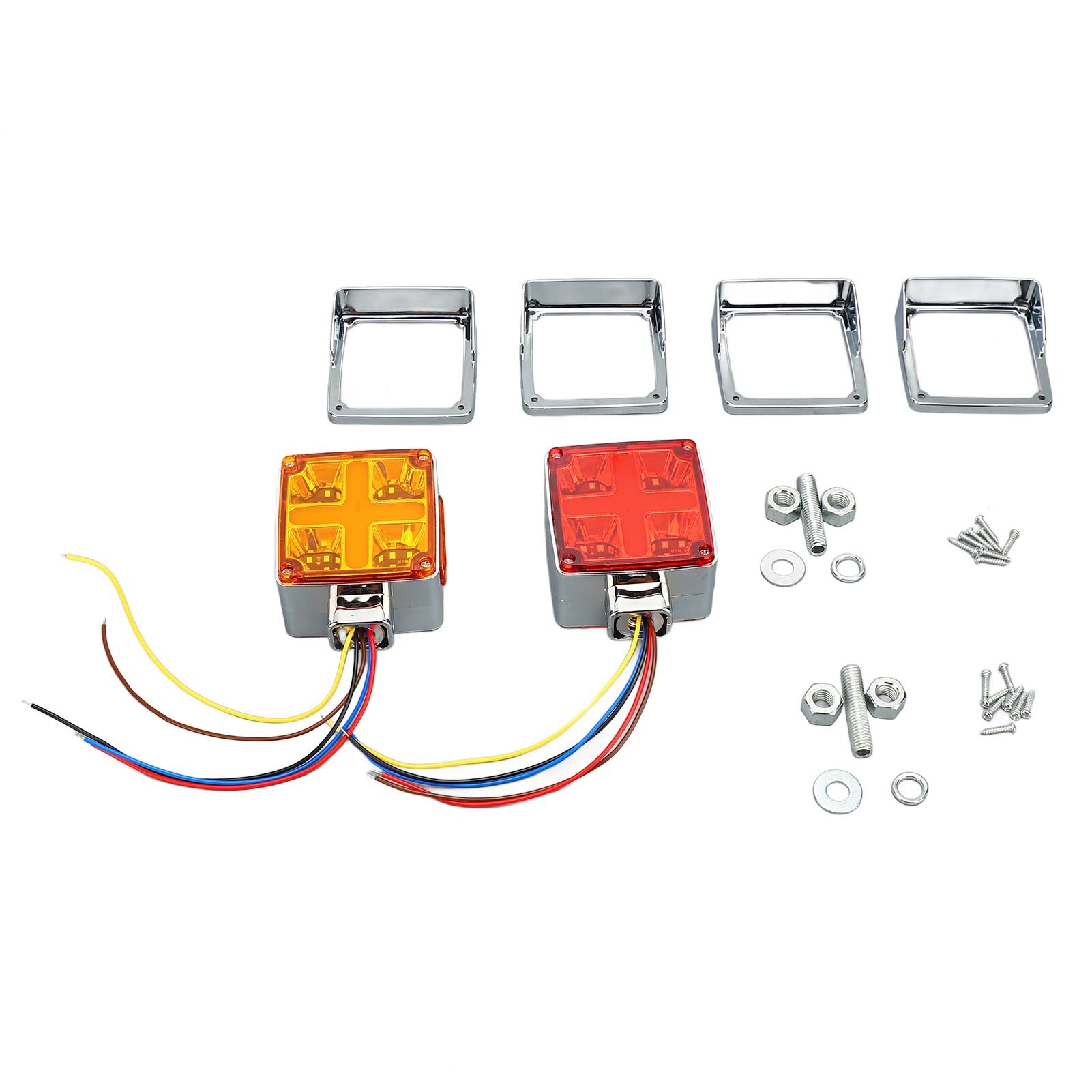 Квадратный двухсторонний светодиодный фонарь, на шпильке