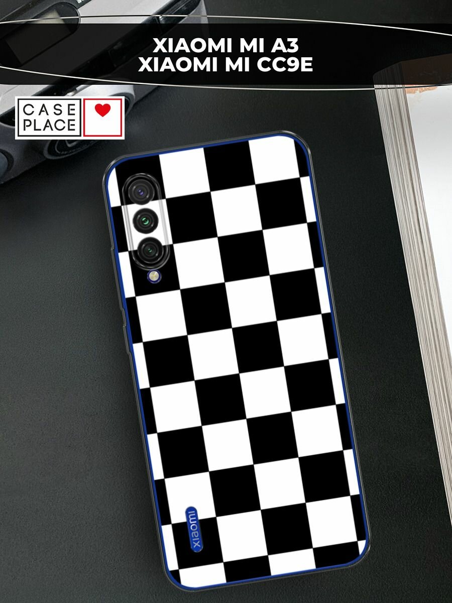 Чехол на Xiaomi Mi CC9E/Mi A3 / Сяоми Mi CC9E/Mi A3 с принтом "Шахматная доска"