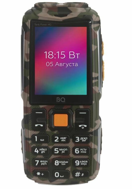Сотовый телефон BQ 2410L Tank Power 4G камуфляжный/металлик