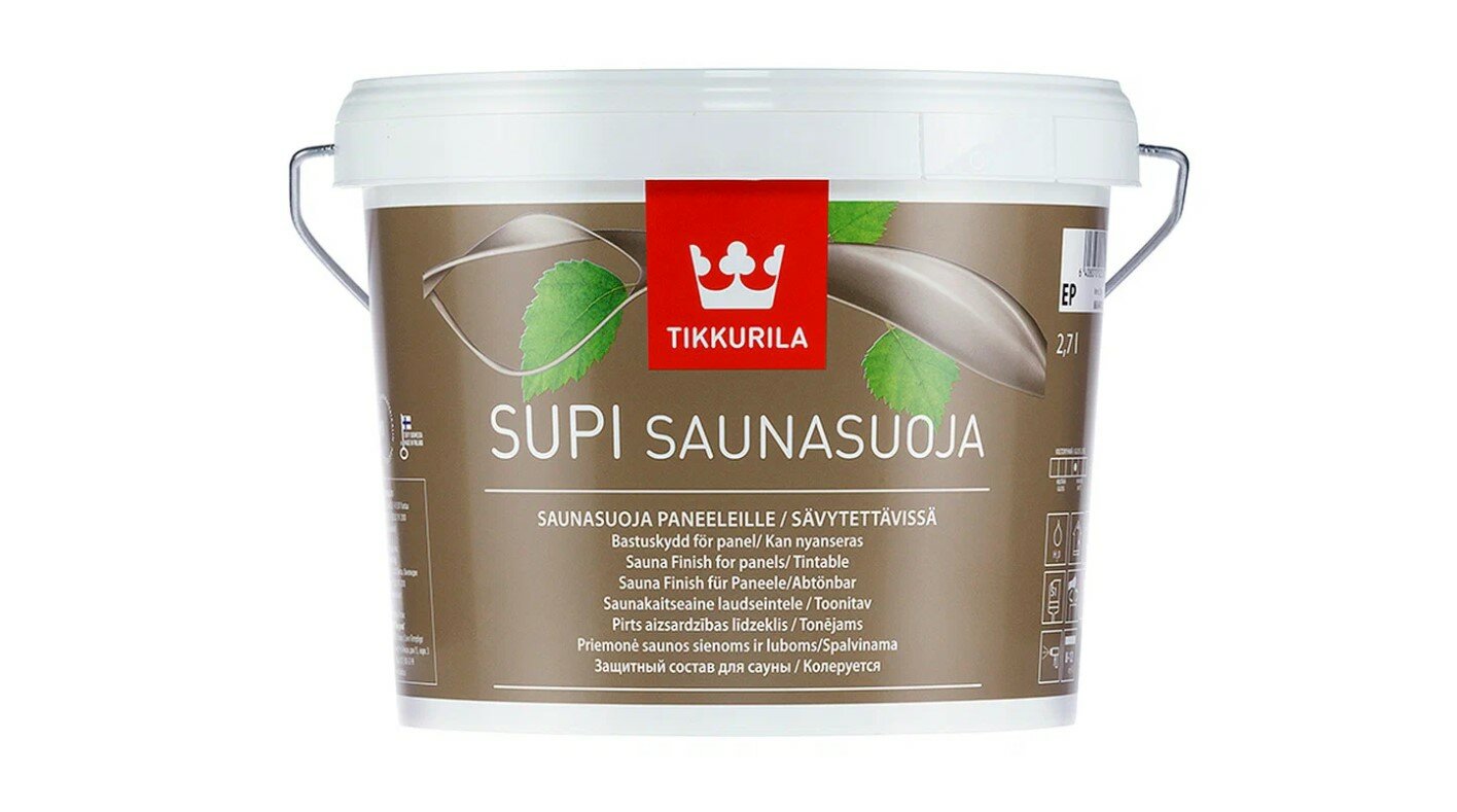 Состав защитный Tikkurila Supi Saunasuoja EP для бани 2,7 л, бесцветный