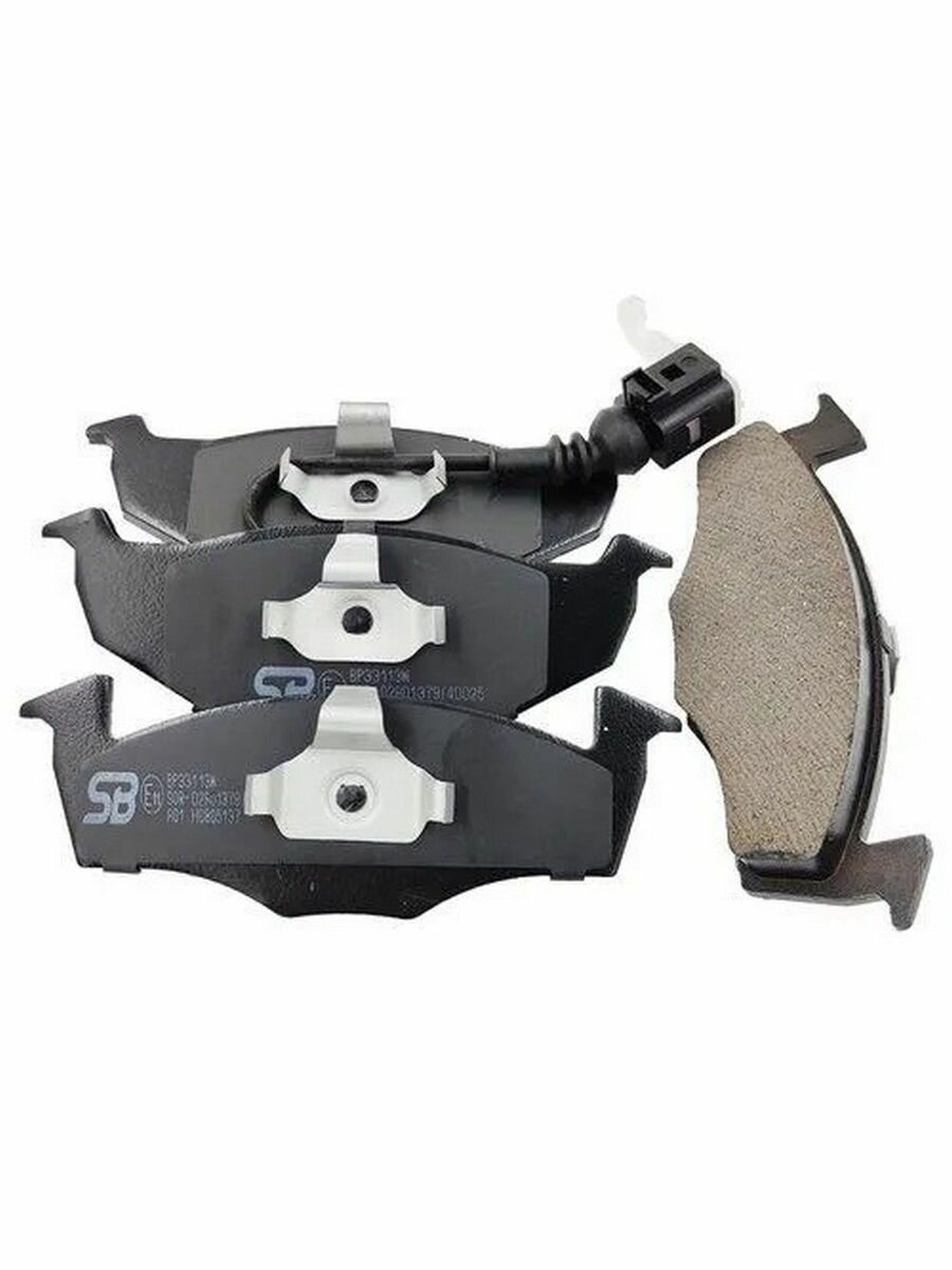 Колодки тормозные дисковые передние для а/м SEAT Cordoba, Volkswagen Golf, Polo / Сеат Кордоба, Вольксваген Гольф, Поло (комплект с датчиками износа), SB NAGAMOCHI BP33113W