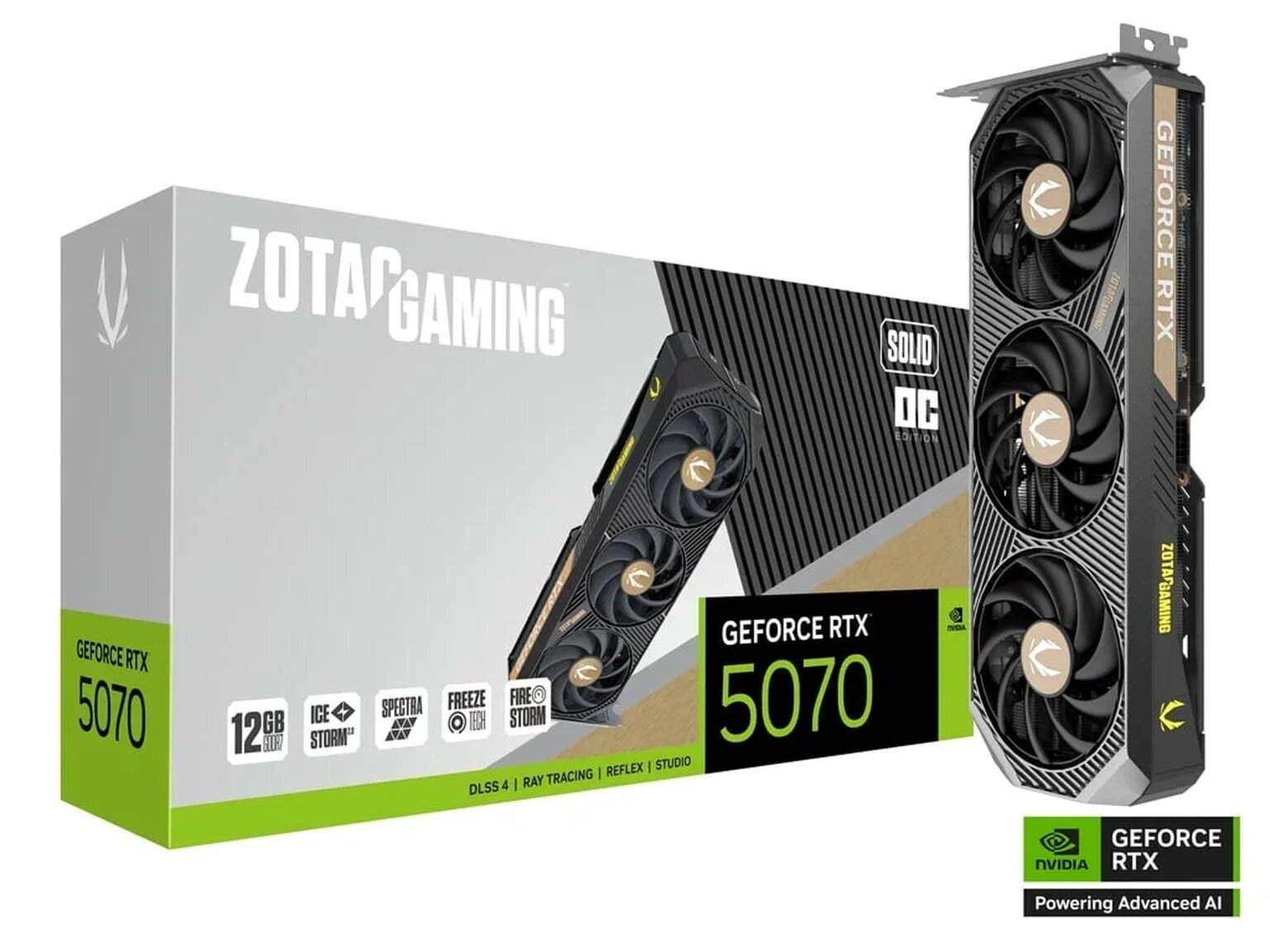 Видеокарта Zotac GeForce RTX 5070 SOLID OC 12GB (ZT-B50700J-10P)