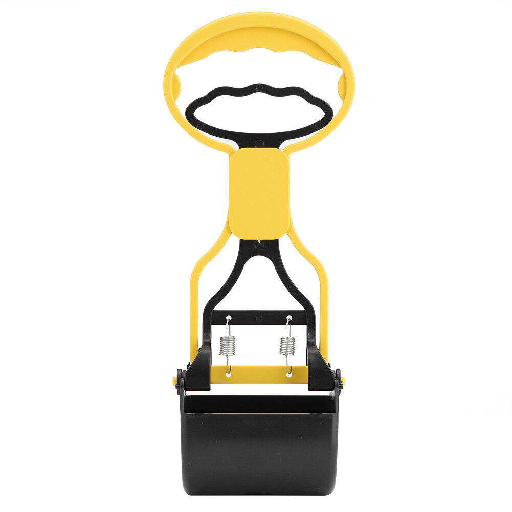 Совок для уборки собачьих экскрементов с длинной ручкой, подходит для щенков и других домашних животных, инструмент для сбора экскрементов, легко чистится, желтый цвет.