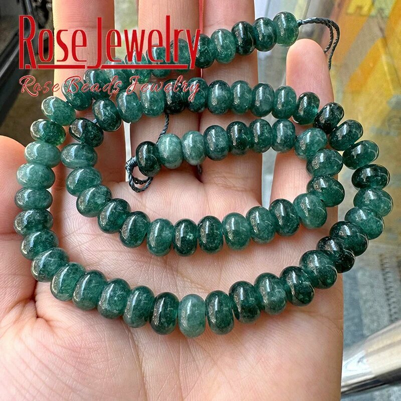 Роуз энд биーズ нефритовые халцедоновые бусины 5x8 мм Изумрудный, Blue Jade 4