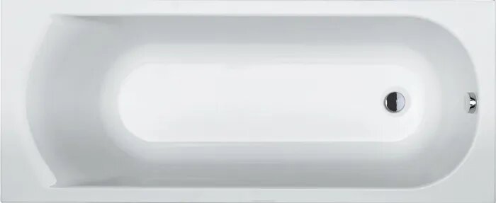 Акриловая ванна Riho Miami 170x70 см, пристенная, белая, с каркасом, со сливом-переливом