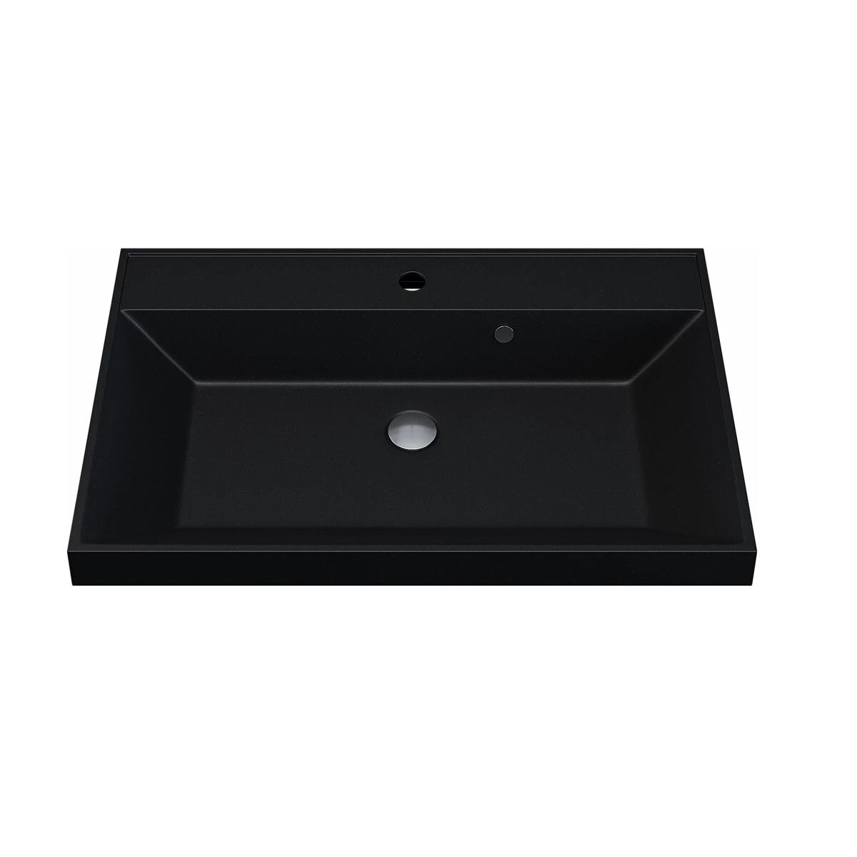 Раковина кварцевая для ванной Uperwood (Упервуд) Classic Quartz, 80 см, черный матовый, космос 291030022
