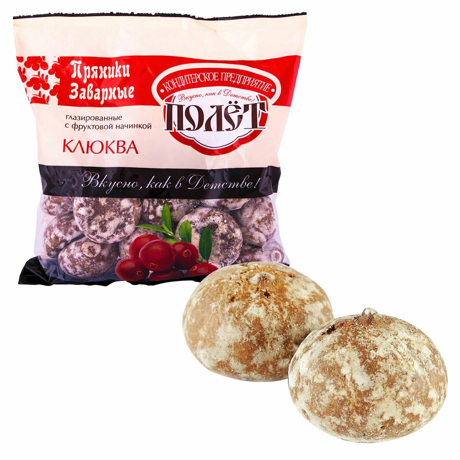 Пряники заварные полет с клюквой, 300 г, 3шт.