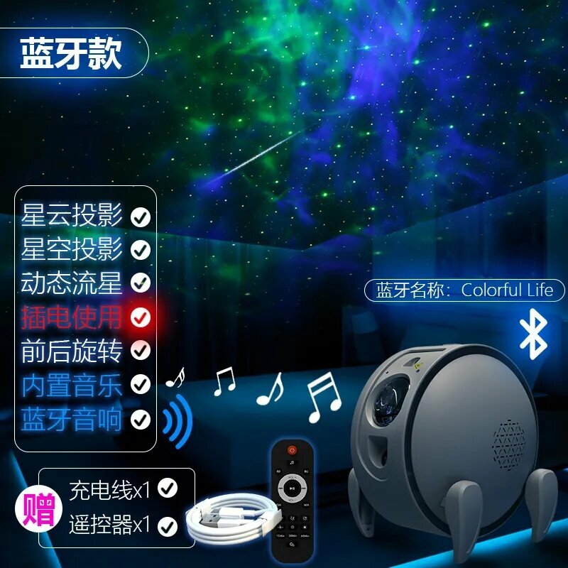 Проекционный ночник Nebula (от сети, с Bluetooth и пультом управления)