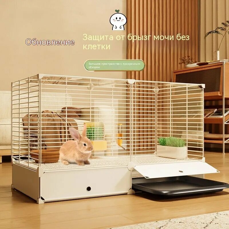 Двухколесные клетки для кроликов также можно использовать для шиншилл и морских свинок, 2 яруса, 70*35*72 см.