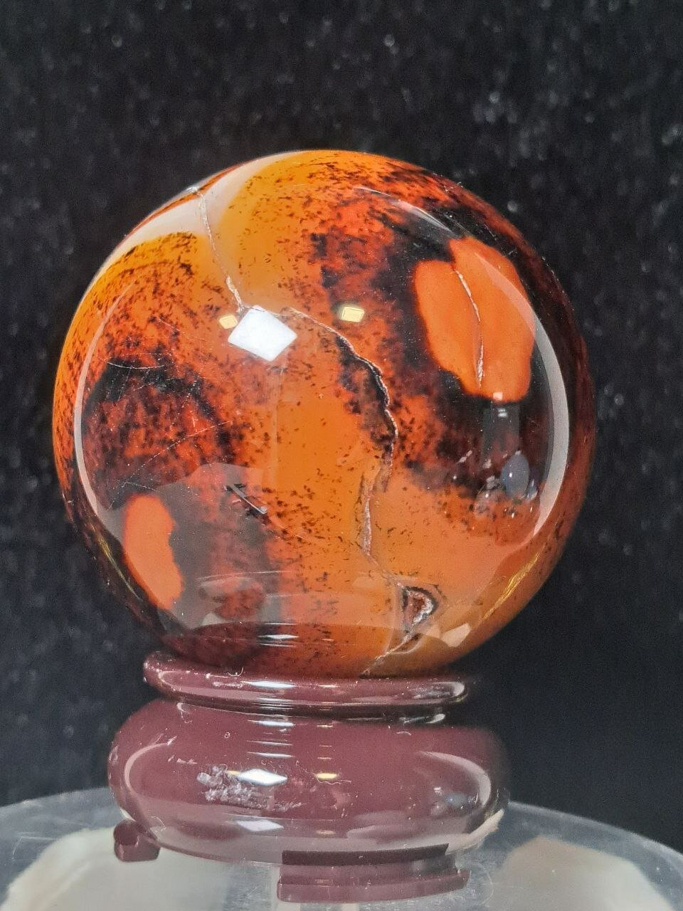 Шар сардоникс, натуральный камень, амулет, талисман, оберег, украшение, декор для дома, интерьера, 310 гр