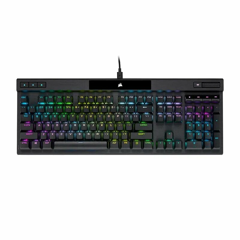 Corsair Игровая клавиатура проводная K70 RGB PRO, (Cherry RGB Speed Silver), Английская раскладка, темно-синий