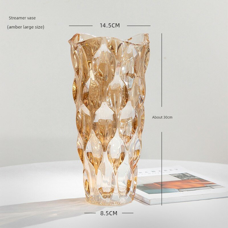 Украшение вазы для гостиной, цветочная композиция, хрустальное стекло, стиль, скандинавская роза, искусственный цветок,