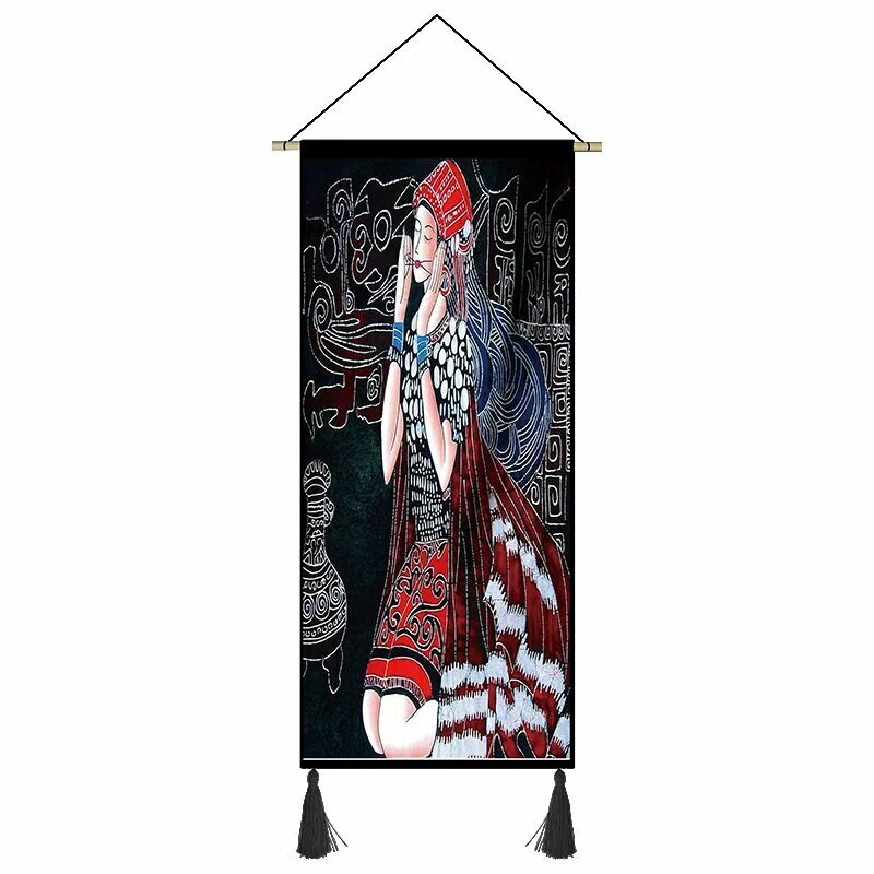 Декоративный гобелен в китайском стиле для отеля, спальни, дивана, этнический стиль, настенное украшение, тканевая