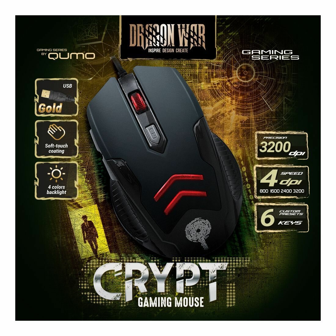 Мышь компьютерная игровая Qumo Crypt M57