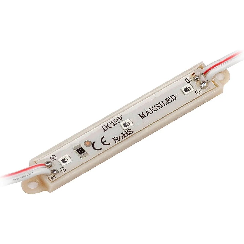 Светодиодный модуль MAKSILED 20 шт, 0.48 Вт, 12 В, IP64, 3smd 2835, 12лм, красный, ML-M3CH-2835-R