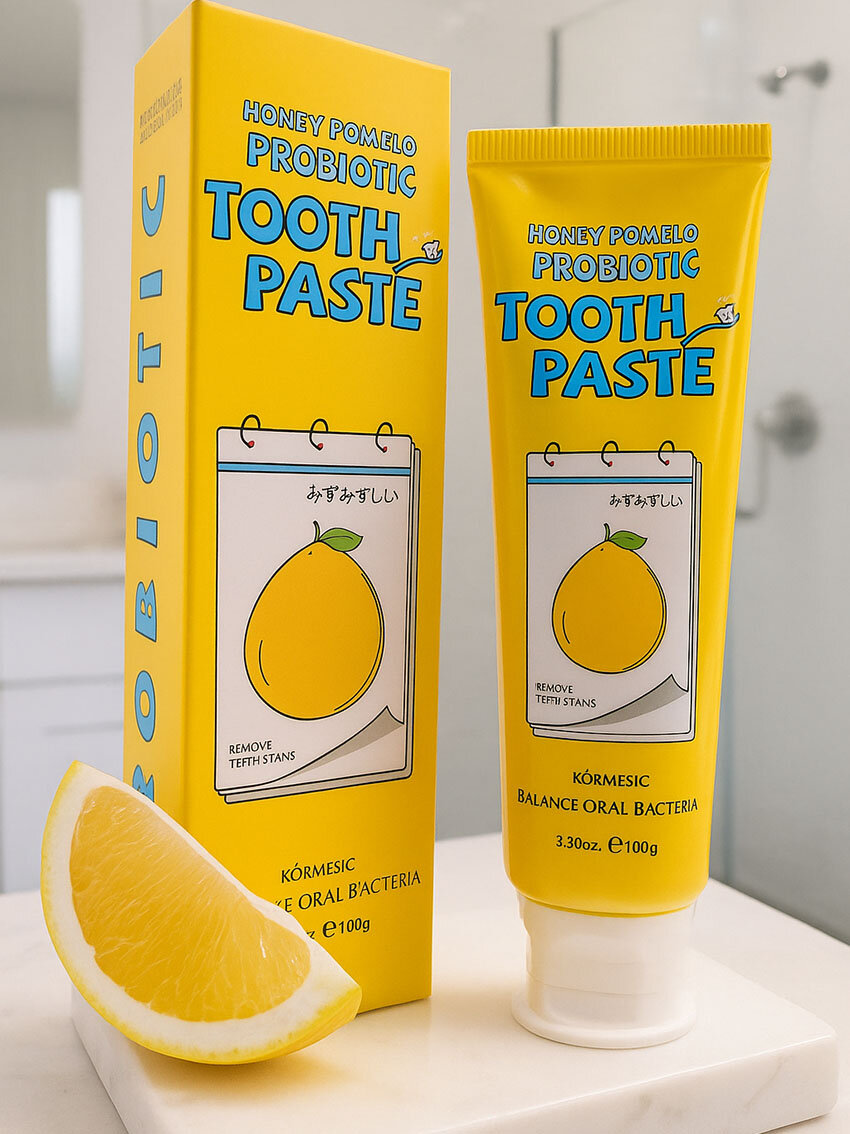Фруктовая зубная паста с пробиотиком KORMESIC(HONEY POMELO - Медовый помело)