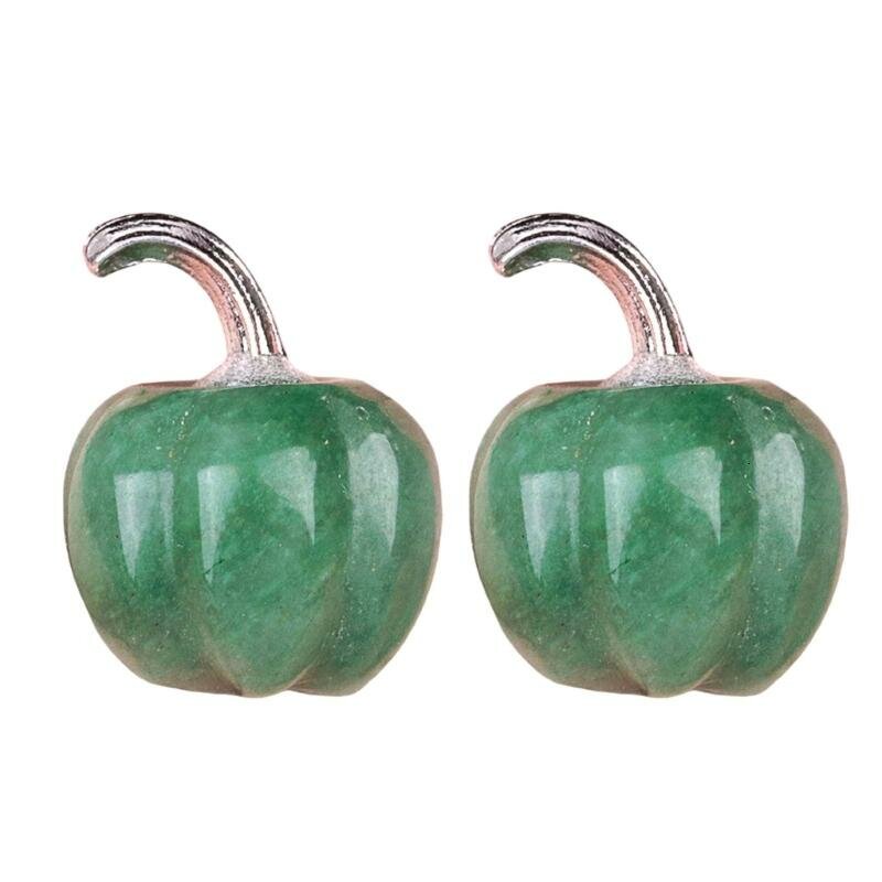 2 камня-статуи тыквы, мини-резная статуя украшение из целебного камня-Зеленый ключ