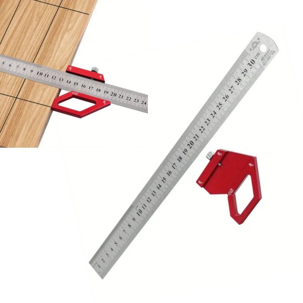 FNICEL Линейка/угольник строительный 300мм, Алюминий