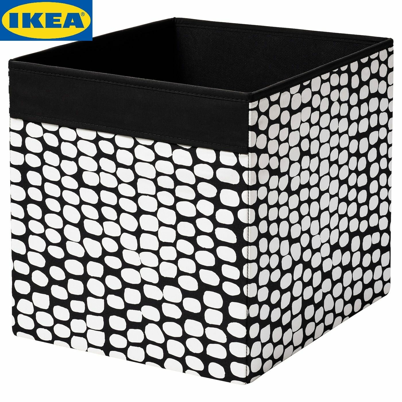 Коробка для хранения IKEA DRONA Икеа Дрена, чёрно-белый, 33x38x33 см, полиэстер