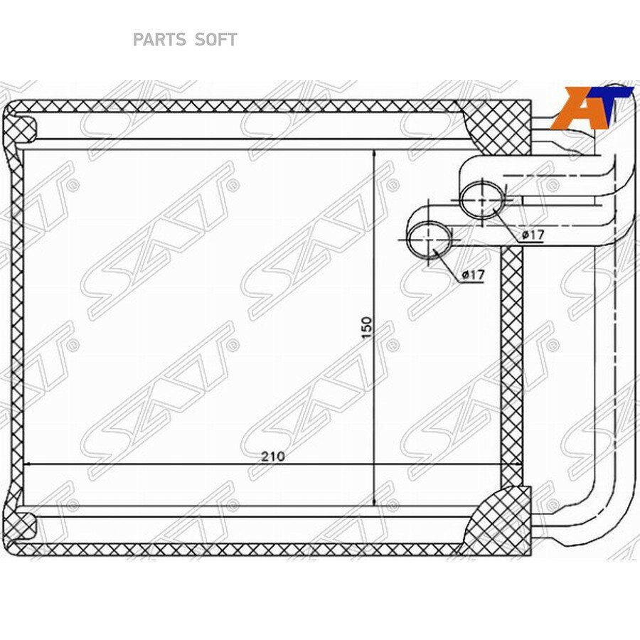 Радиатор отопителя салона Kia Ceed 06-12 / Hyundai i30 07-12 от официального дистрибьютора, SAT, артикул STHN303950
