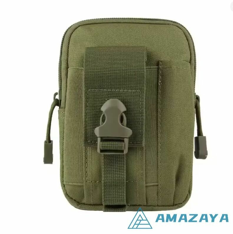 Сумка тактическая на пояс с чехлом для бутылки, черная