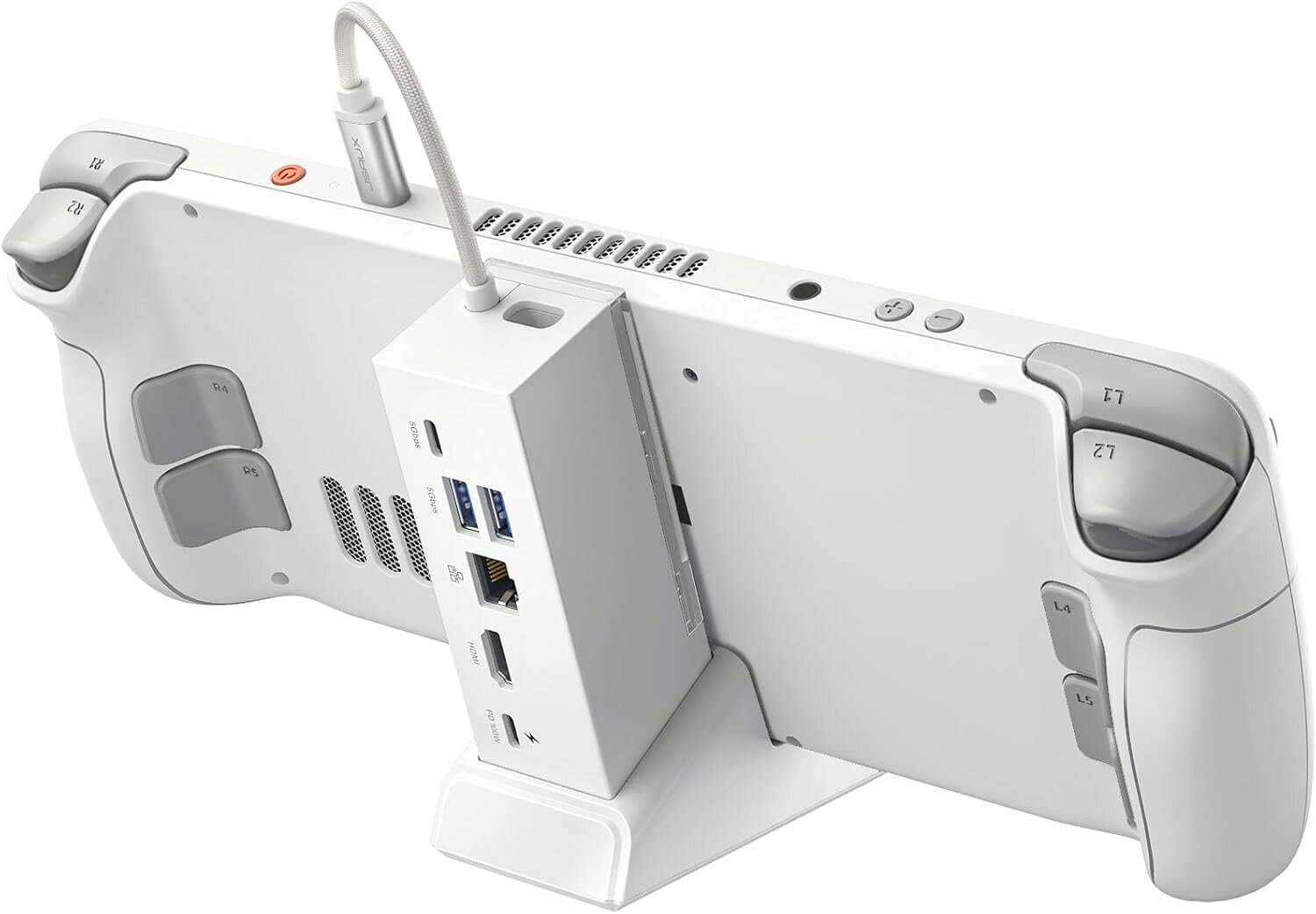 JSAUX Док-станция ROG Ally X док-станция ROG Ally X 6 в 1 с HDMI 4K при 120 Гц, двумя портами USB-A 3.2 Gen 1, USB-C 3.2 Gen 1 и зарядным устройством PD 100 Вт