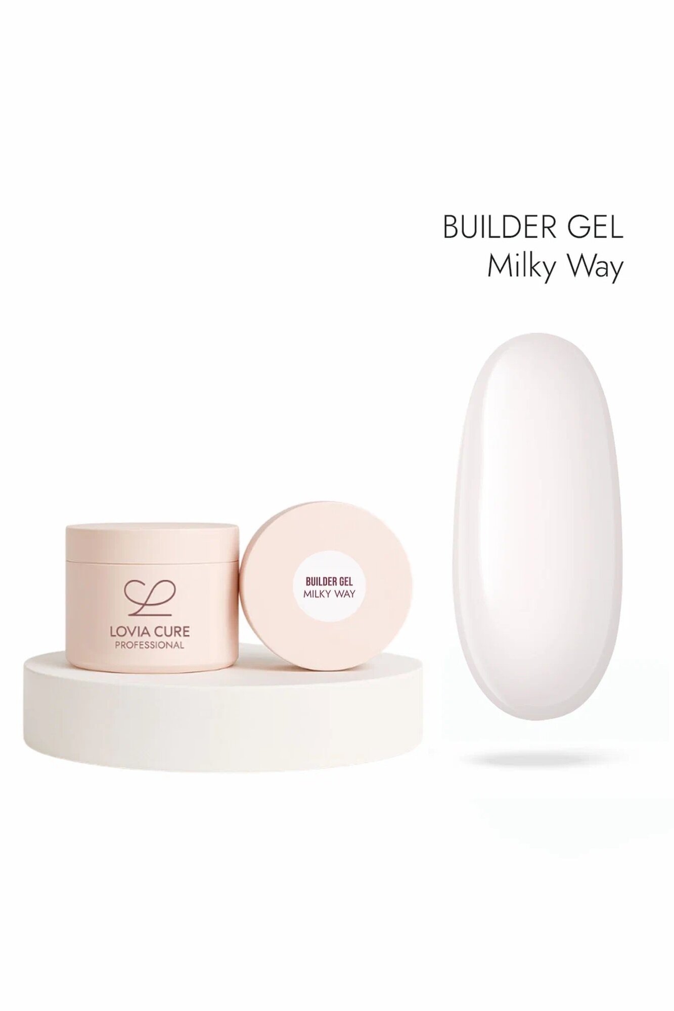 Гель LOVIA CURE Builder Gel Milky Way, для наращивания ногтей 15мл