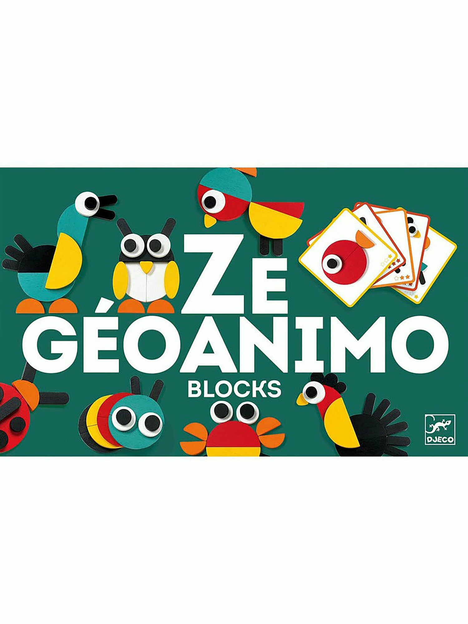 Развивающая деревянная игрушка конструктор Djeco Ze Geoanimo Геоанимо, 30 деталей