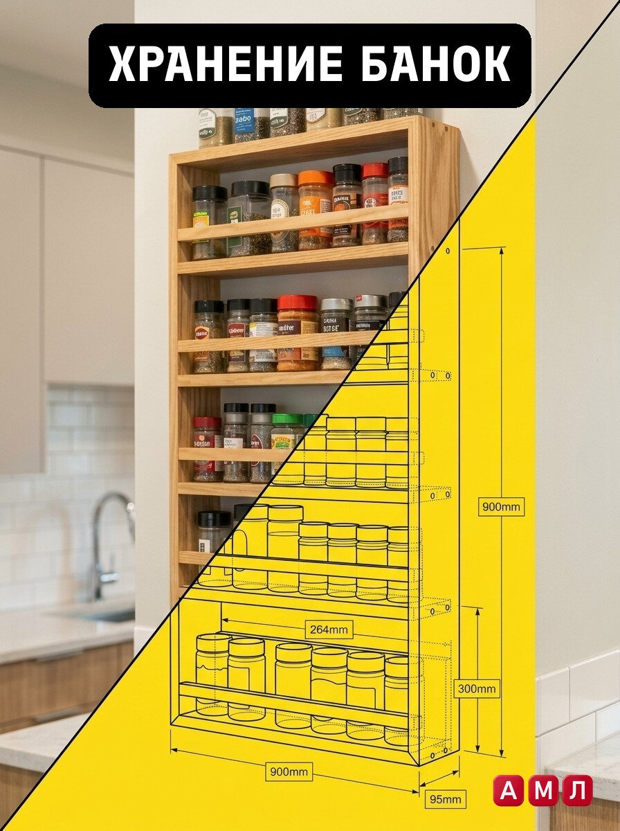 Проект чертеж стеллаж полка для хранения банок с заготовками на зиму на стену деревянная своими руками - скачать и распечатать чертежи с размерами, пошаговая и поэтапная схема сборки